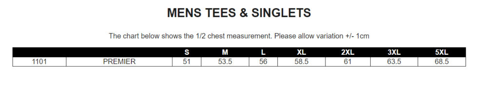 1101 Mens Premier Singlet | McCracken's