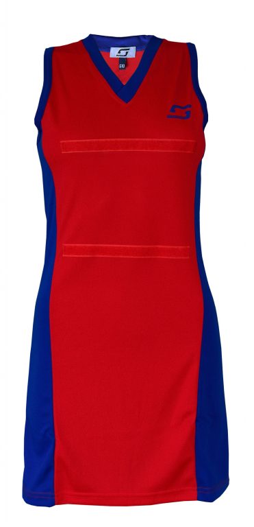 Stadium Pro Netball Dress-Red/Royal | McCracken's