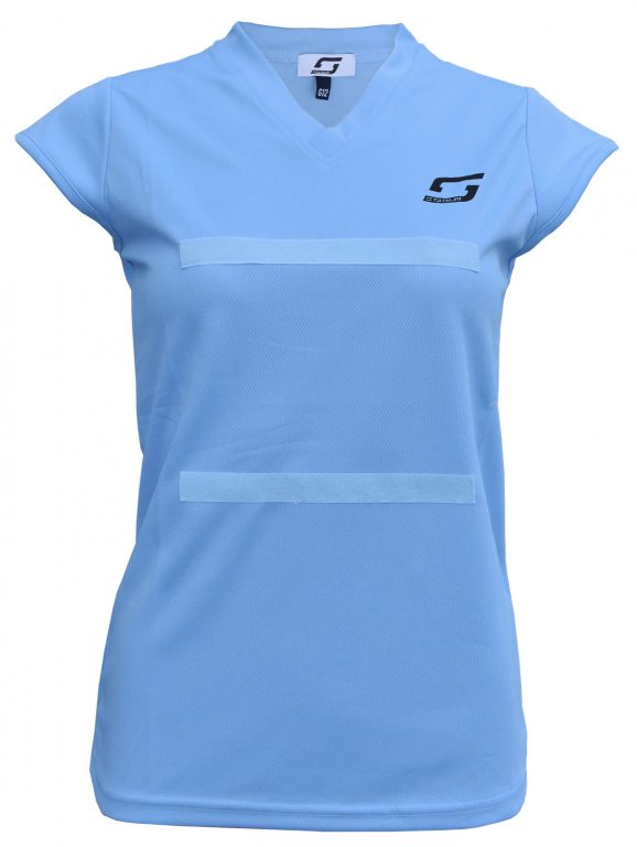 Stadium Capped Sleeve Netball Top - Plain/V-Neck Sky | McCracken's