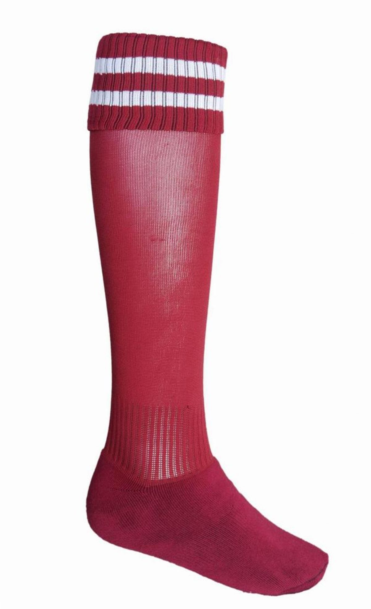 SC1105 - Football Socks Maroon Sock With 2 White Bars | McCracken's