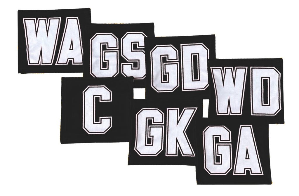 7 A-Side Velcro Netball Bibs - Black/White | McCracken's